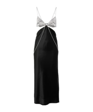 Dodo Bar Or Beatrice Embellished Silk Satin Dress - Black