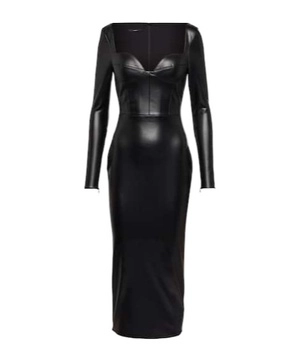 Alex Perry Blade Sweetheart Midi Dress - Black