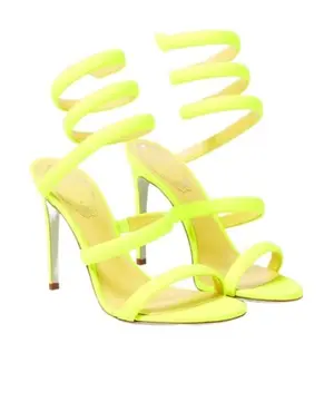 Rene Caovilla Cleo Leather Sandals - Yellow