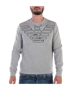 Emporio Armani Logo Crew Neck Sweatshirt - Gray