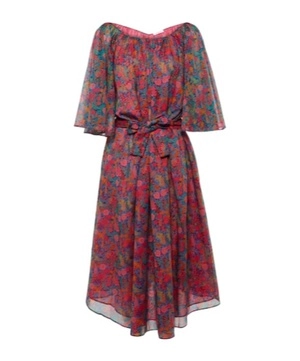 ERES Daisy Floral Cotton Midi Dress - Red