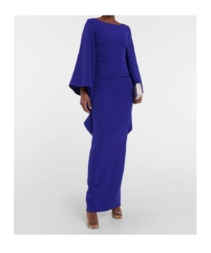 SAFIYAA LONDON Boat N Flared Belted Maxi Dress