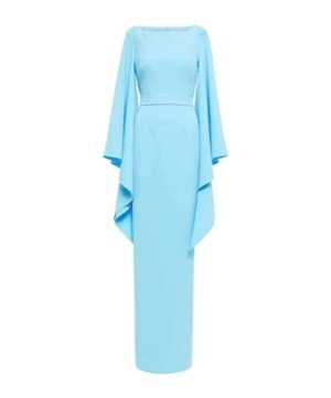 SAFIYAA LONDON Boatneck Flared Maxi Dress