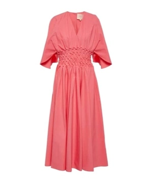 ROKSANDA Esti Cotton Poplin Midi Dress - Pink