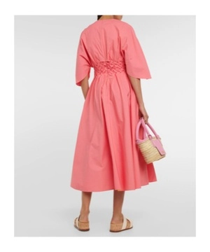 ROKSANDA Esti Cotton Poplin Midi Dress - Pink