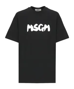MSGM Logo-printed Crewneck T-shirt - Black