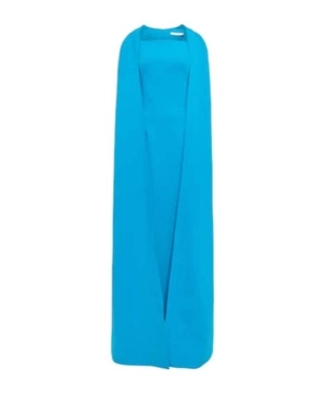 SAFIYAA LONDON Cape Crêpe Maxi Dress - Blue