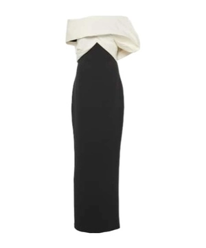 SAFIYAA LONDON Lerena Vista Crêpe And Faille Maxi Gown - Black