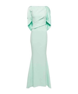 SAFIYAA LONDON Caped Crepe Gown