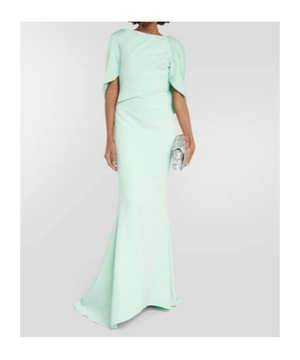 SAFIYAA LONDON Caped Crepe Gown