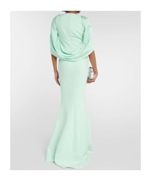 SAFIYAA LONDON Caped Crepe Gown