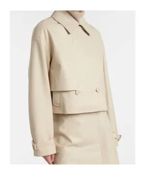JOSEPH Long-sleeved Cropped Leather Jacket