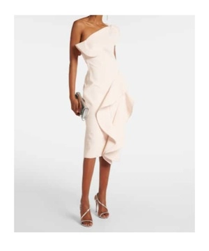 Maticevski Ruffled One-shoulder Midi Dress