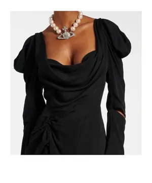 VIVIENNE WESTWOOD Draped Midi Dress - Black