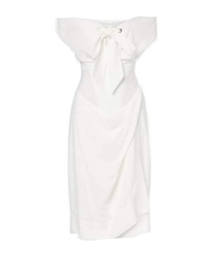 VIVIENNE WESTWOOD Bridal Bow Detail Midi Dress - White