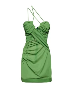 NENSI DOJAKA Draped One-shoulder Minidress - Green