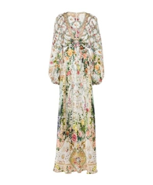 Camilla Cutout Embellished Silk Maxi Dress - Nude