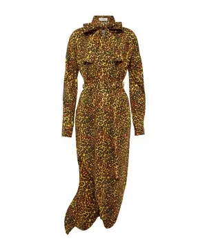 VIVIENNE WESTWOOD Leopard-print Cotton Maxi Dress - Brown