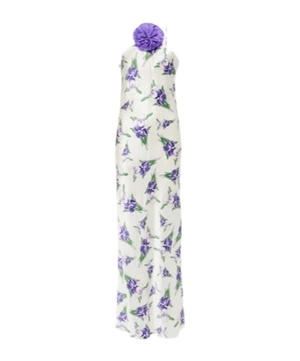 RODARTE Floral-appliqué Silk Gown - White