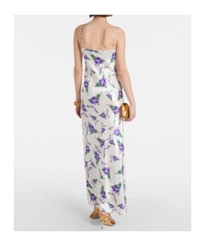 RODARTE Floral Appliqué Silk Gown