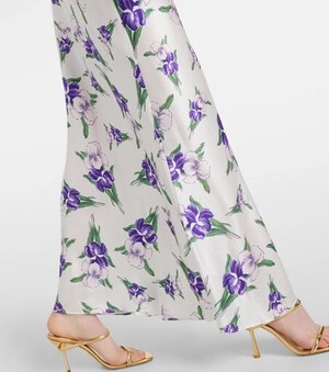 RODARTE Floral Appliqué Silk Gown