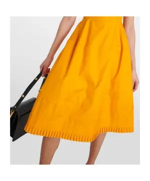 Marni Pleated Cotton Midi Dress