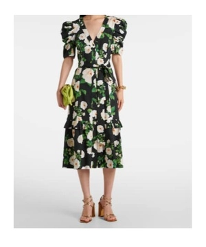 Carolina Herrera Floral Cotton-blend Midi Dress