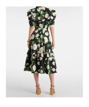 Carolina Herrera Floral Cotton-blend Midi Dress