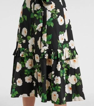 Carolina Herrera Floral Cotton-blend Midi Dress