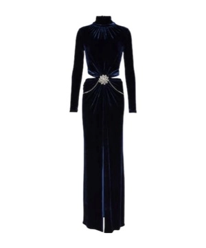 Rabanne Crystal-embellished Velvet Maxi Dress - Black
