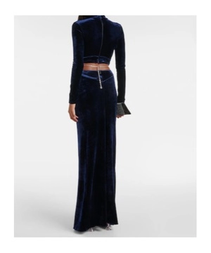 Rabanne Crystal-embellished Velvet Maxi Dress - Black