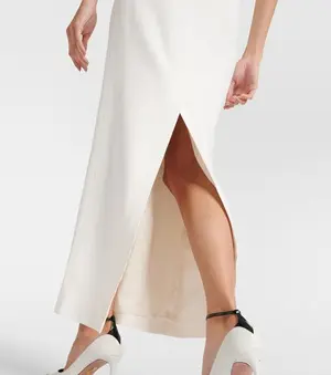 Alessandra Rich Organza Trimmed Crepe Bodice Gown