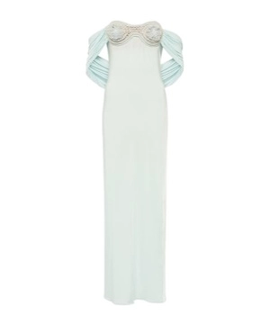 Magda Butrym Crochet-trimmed Off-shoulder Maxi Dress - White