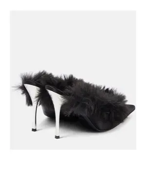 Magda Butrym Faux Shearling Leather Mules