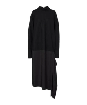 JIL SANDER Convertible Wool Midi Dress - Black