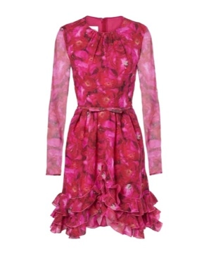 Giambattista Valli Rose Mania Silk Georgette Minidress - Red