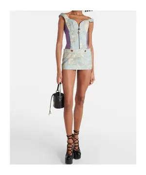 VIVIENNE WESTWOOD Foam Corset Cotton Miniskirt - Gray