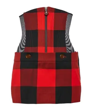 VIVIENNE WESTWOOD Foam Checked Virgin Wool Miniskirt - Red