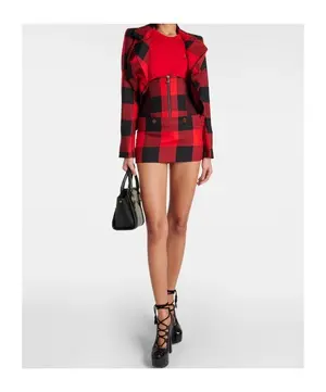 VIVIENNE WESTWOOD Foam Checked Virgin Wool Miniskirt