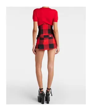 VIVIENNE WESTWOOD Foam Checked Virgin Wool Miniskirt