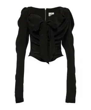 VIVIENNE WESTWOOD Tie-detail Silk Top - Black