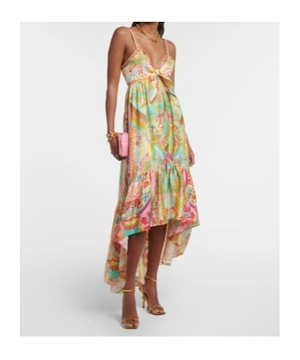 Camilla Printed Ruffled Silk Midi Dress