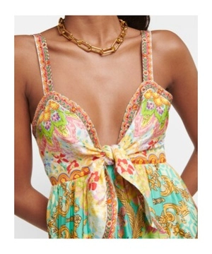 Camilla Printed Ruffled Silk Midi Dress