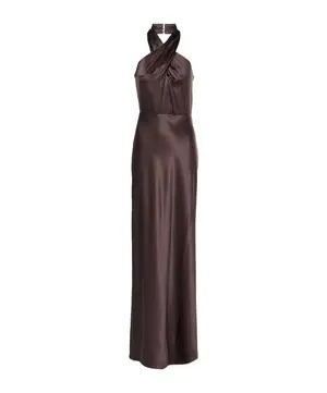 Veronica Beard Alberta Silk-blend Satin Maxi Dress - Black