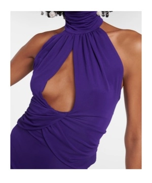 Magda Butrym Gathered Halterneck Jersey Jumpsuit