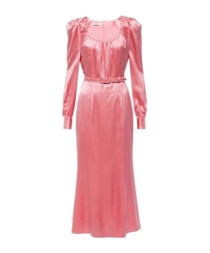 Alessandra Rich Silk Satin Midi Dress - Pink