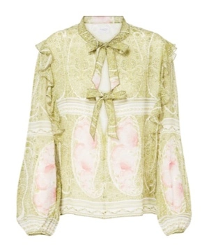 Giambattista Valli Printed Silk Georgette Blouse - Nude