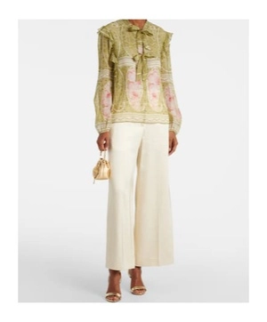 Giambattista Valli Printed Silk Georgette Blouse With Ruffle And Tie Details