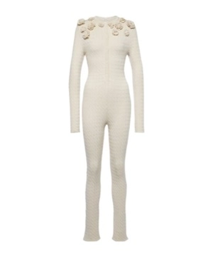 Magda Butrym Cable-knit Silk Jumpsuit - White