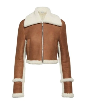 Magda Butrym Shearling-lined Suede Jacket - Brown